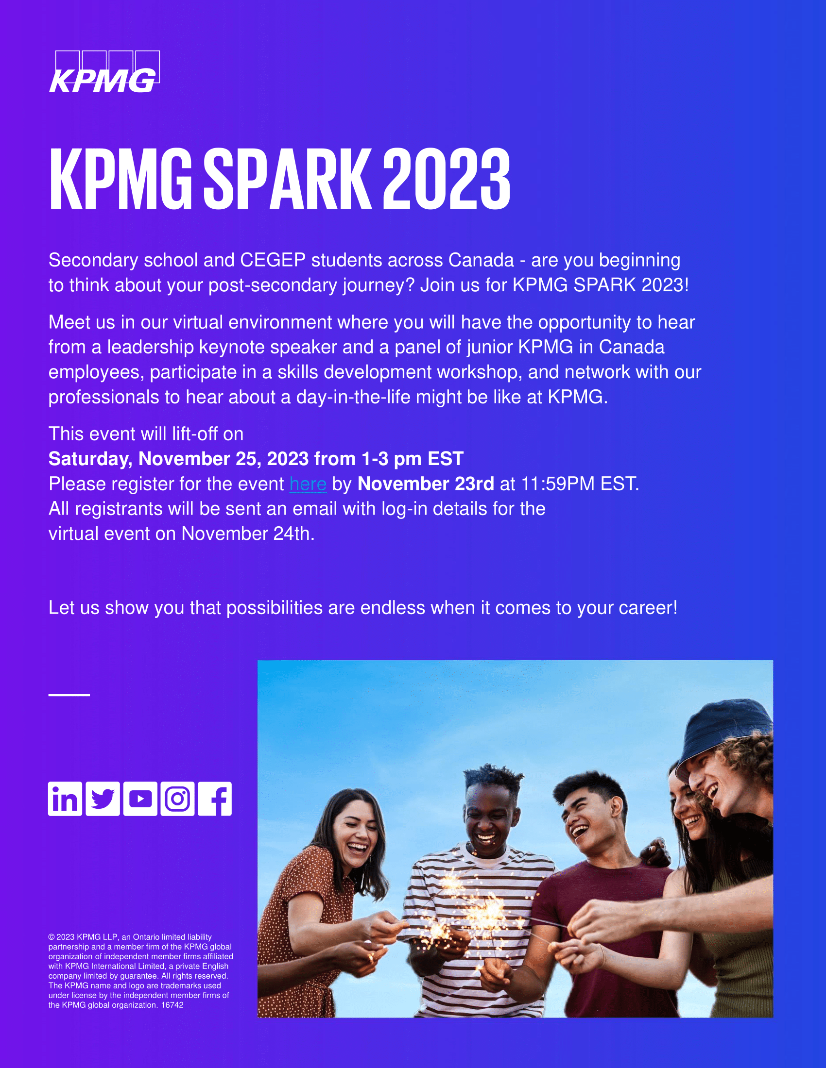 Participate in KPMG SPARK 2023 – JA Quebec